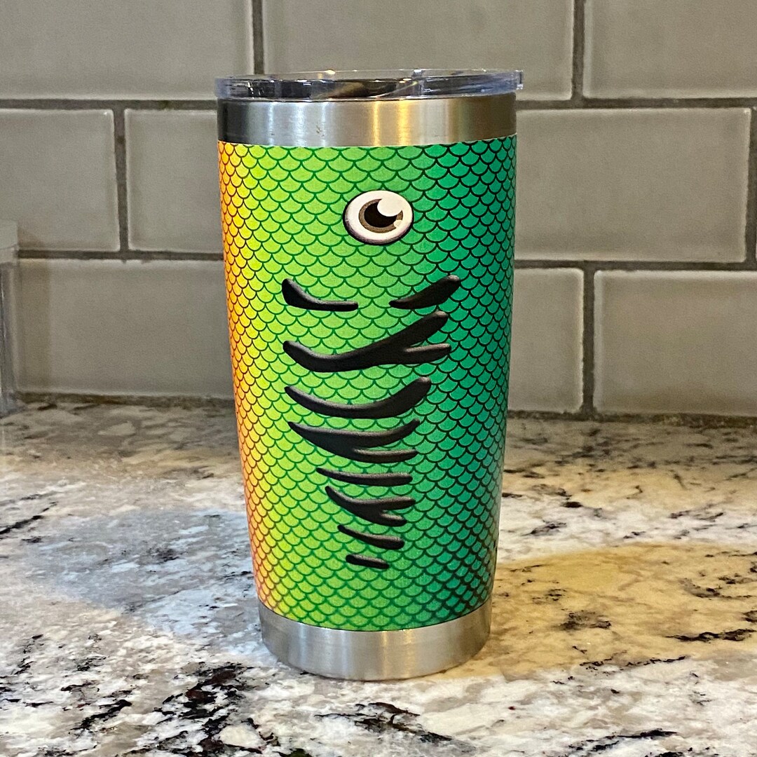 Yeti 20 Oz Fish Lure Tumbler Bright Green Full Wrap - UV Printed ...