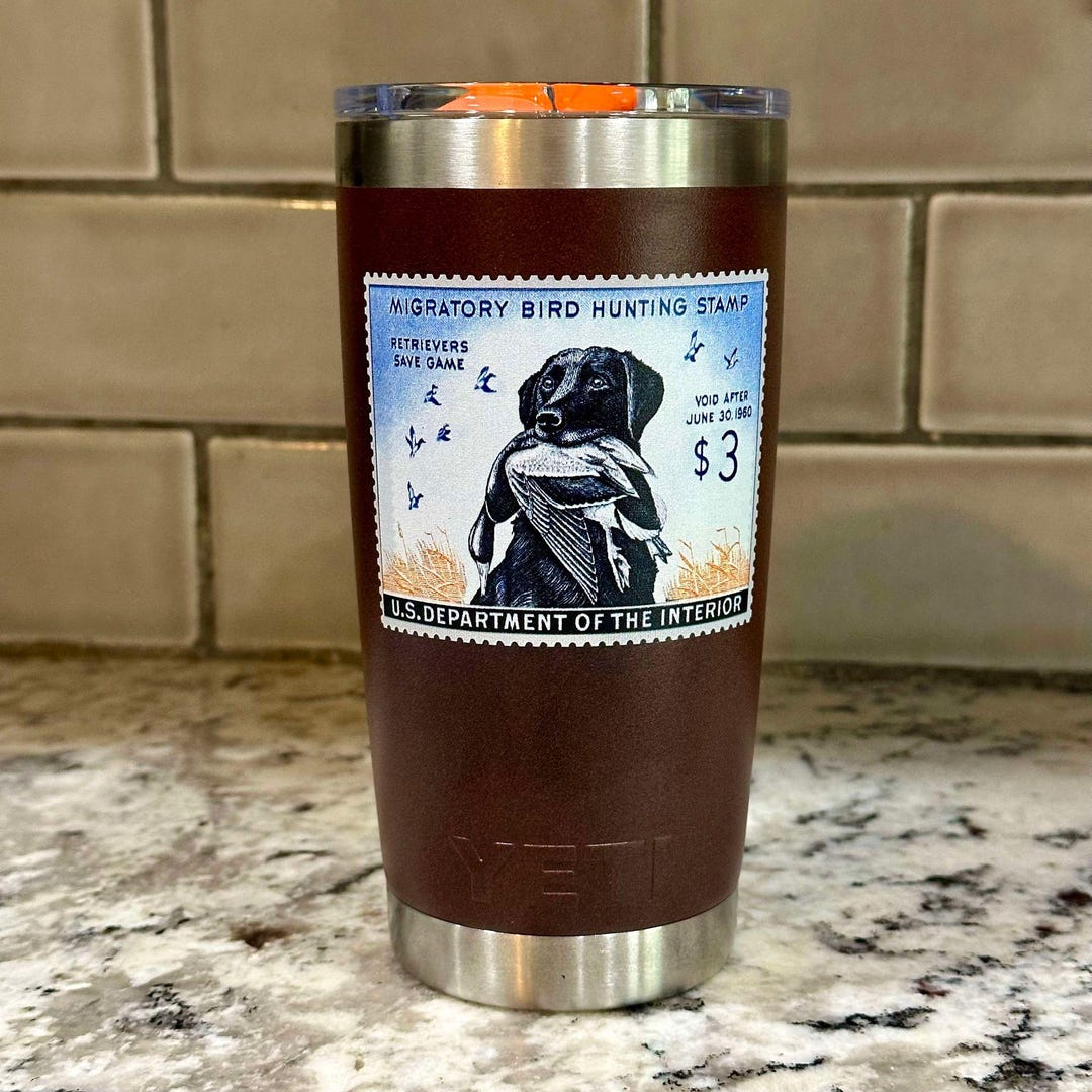 Yeti 20 Oz Tumbler Duck Stamp WETLANDS YETI 1960 Black Lab Stamp - Etsy