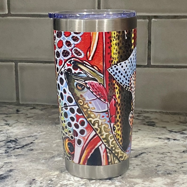 Yeti 20 Oz Tumbler Rainbow Trout Full Wrap - UV Printed Permanent - Etsy