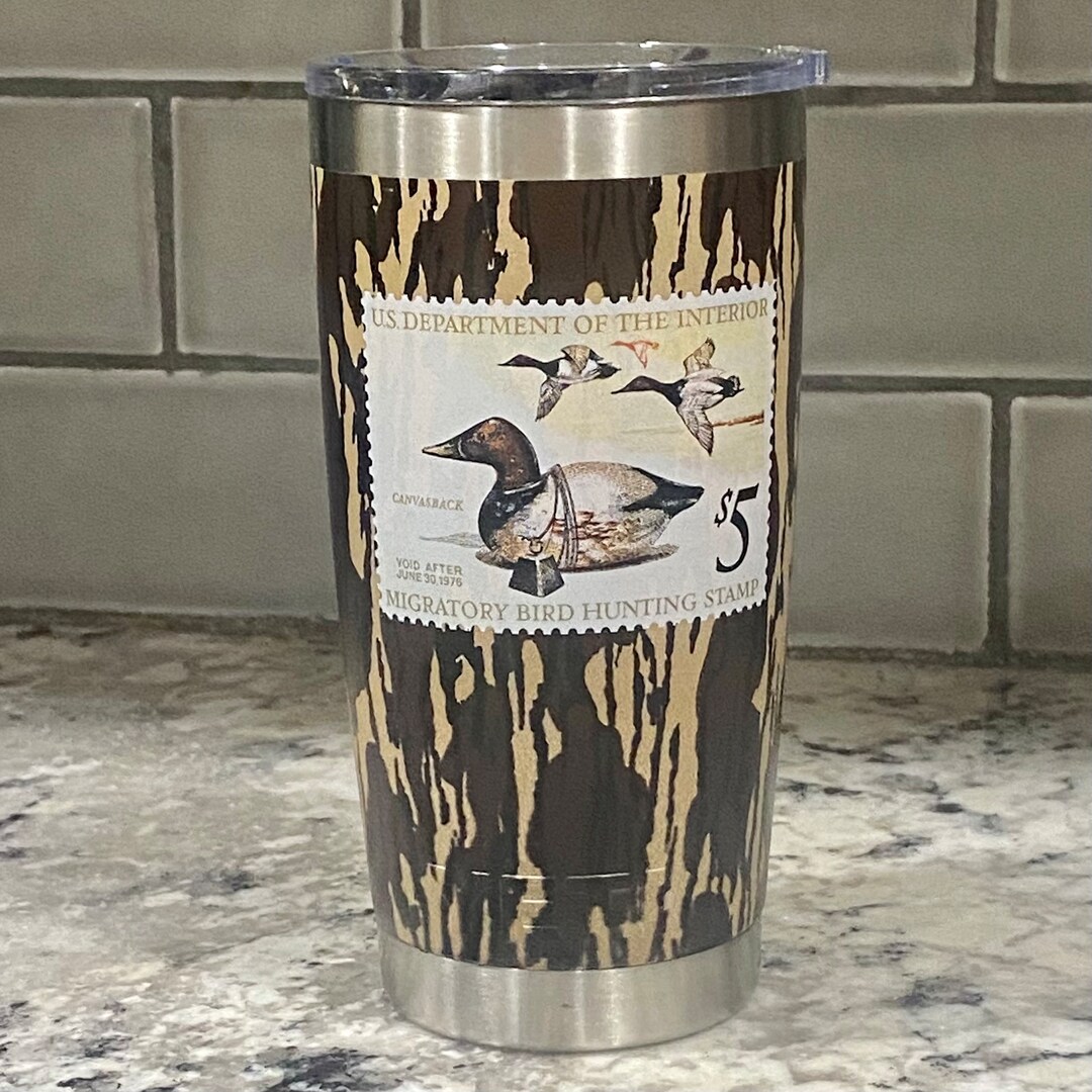Yeti 20 Oz Tumbler Duck Stamp Bottomland Camo 1976 Canvasback Stamp - Etsy