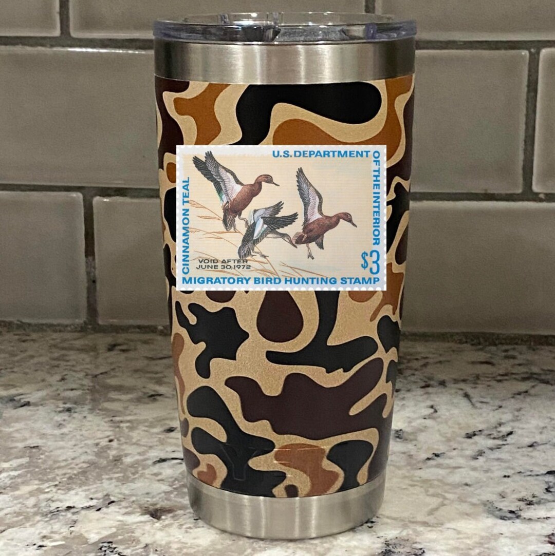 Yeti 20 Oz Tumbler Duck Stamp Old Camo 1972 STAMP CINNAMON TEAL - Etsy
