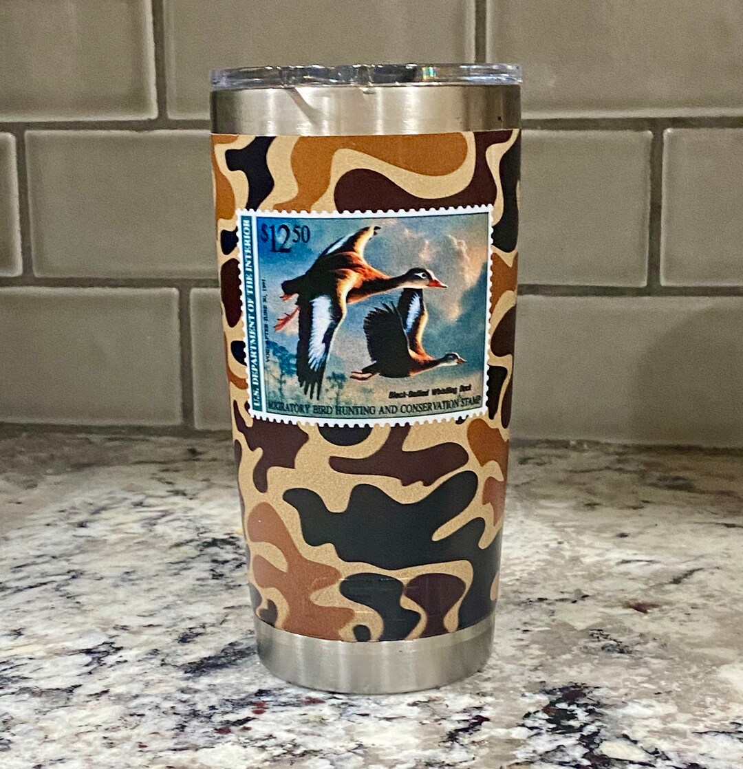 Yeti 20 Oz Tumbler Duck Stamp Old Camo 1991 BLACKBELLIED WHISTLING ...