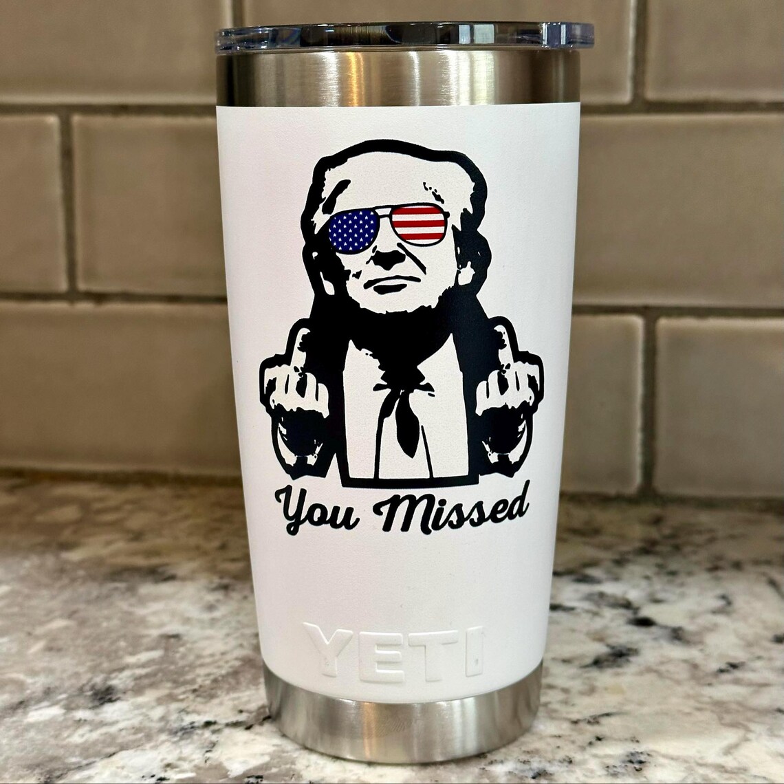 Yeti 20 Oz Trump Middle Finger YOU MISSED Tumbler - Etsy
