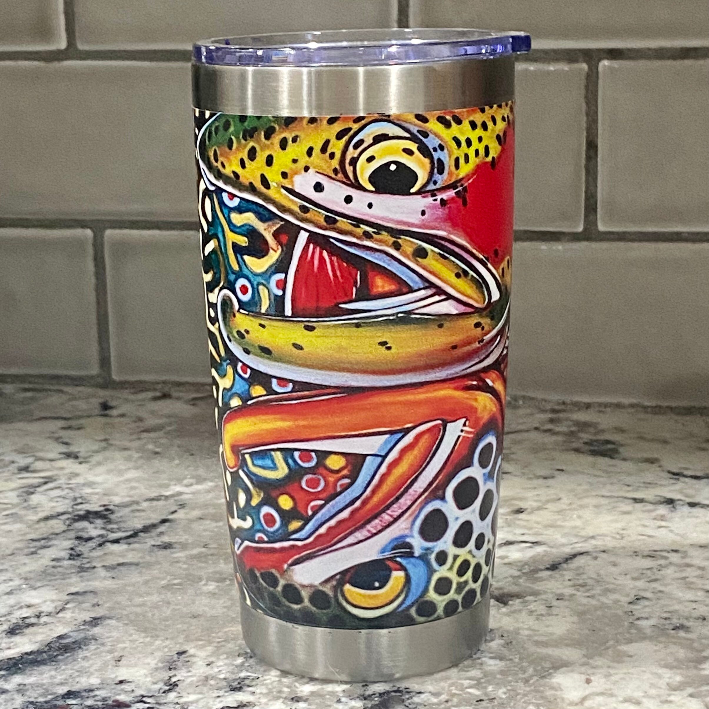 Yeti 20 Oz Tumbler Rainbow Trout Full Wrap - UV Printed Permanent - Etsy