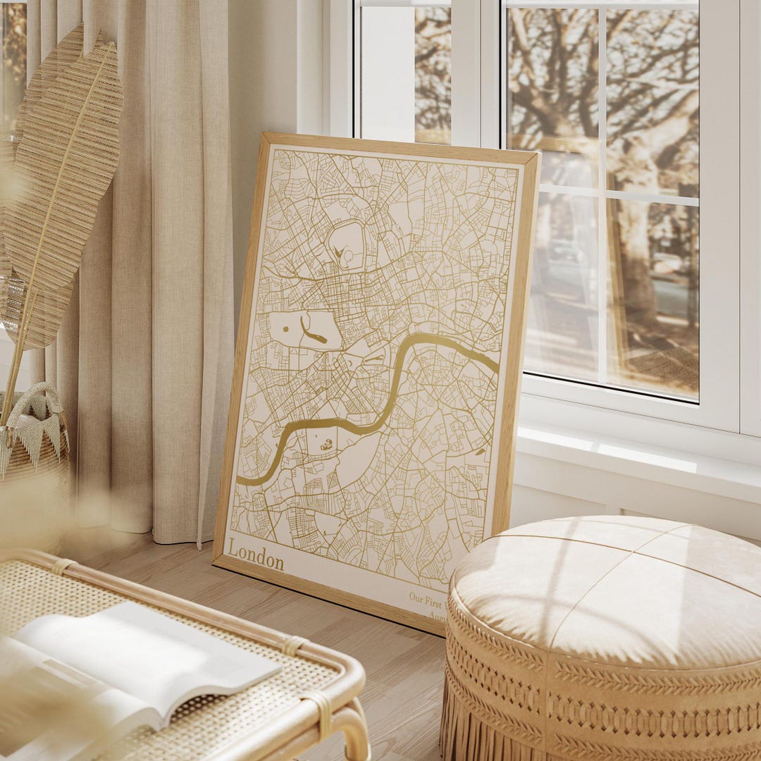 Personalized Metallic Foil Map Print Any Location. A Perfect Gift for ...