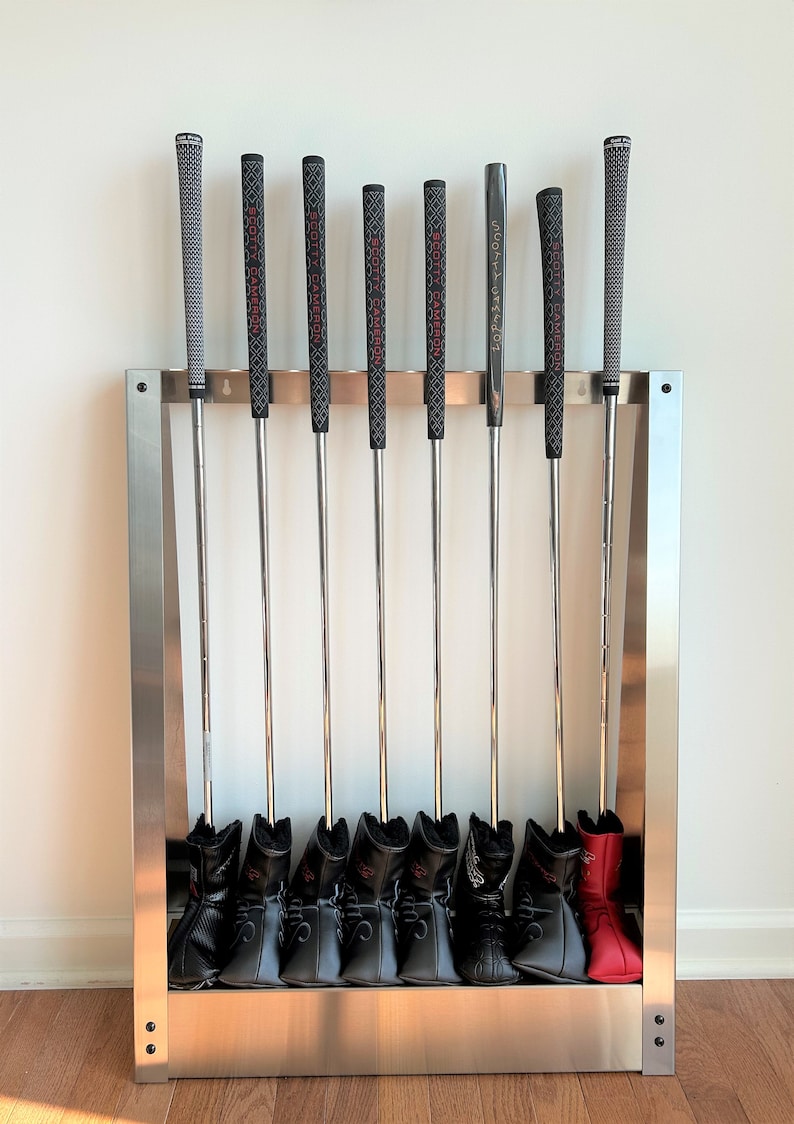 Custom Stainless Steel Golf Club Display Rack With Wall Mount and ...