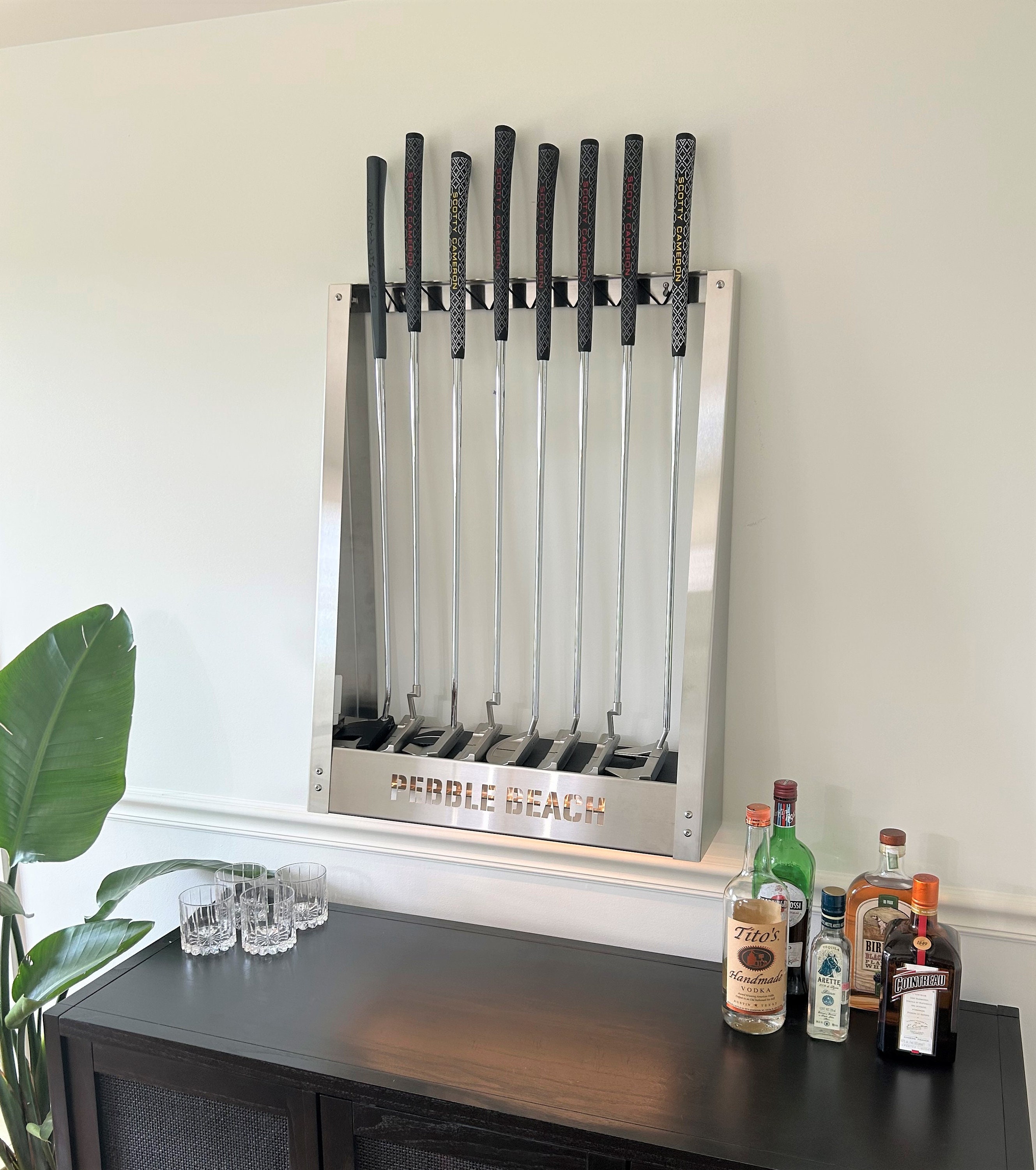 Personalized Custom Stainless Steel Golf Club Display Rack With Wall ...