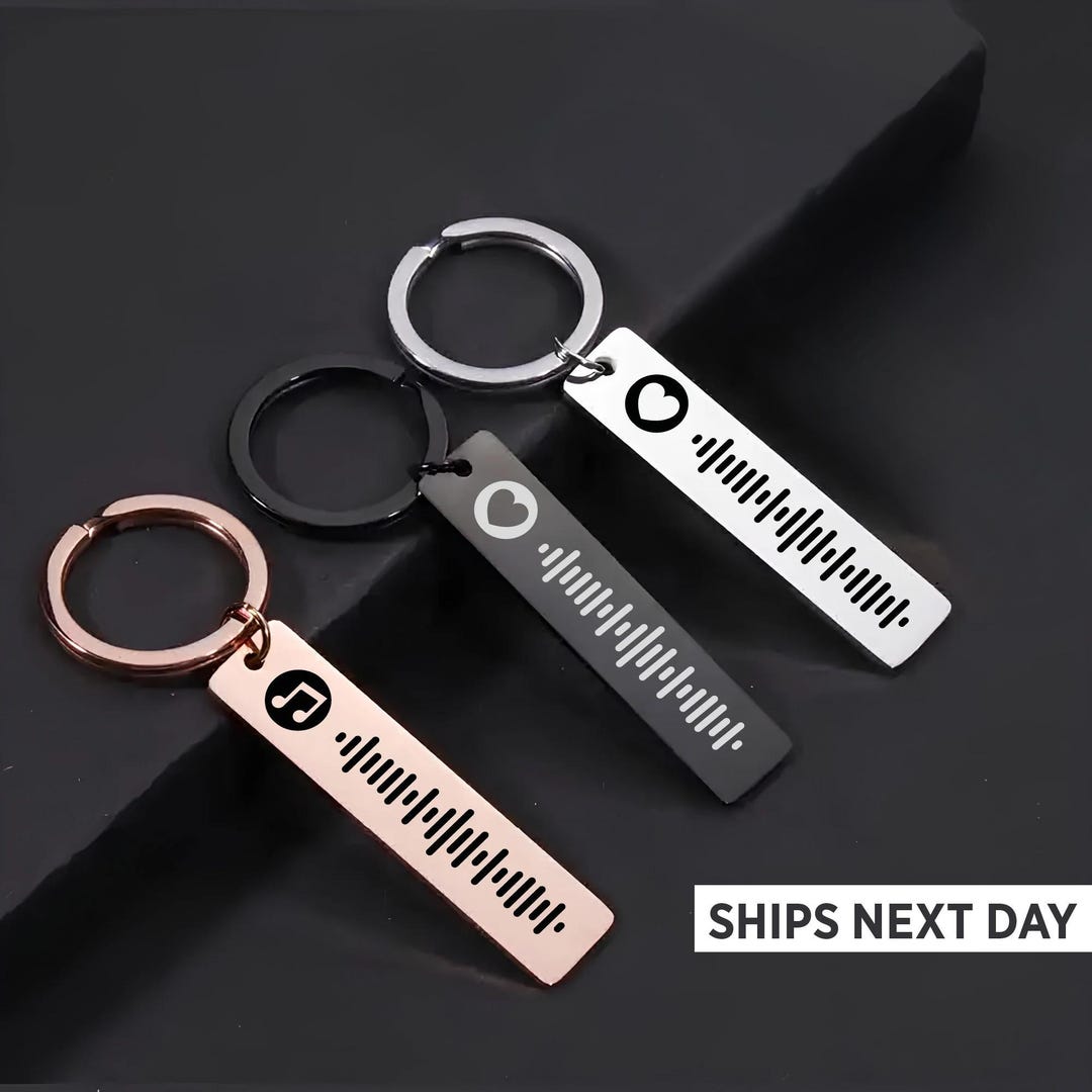 Personalised Spotify Code Keychain, Custom Laser Engraved Music Keyring ...