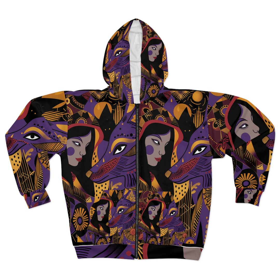 Red Riding Hood Purple Gold Zip Hoodie - Etsy