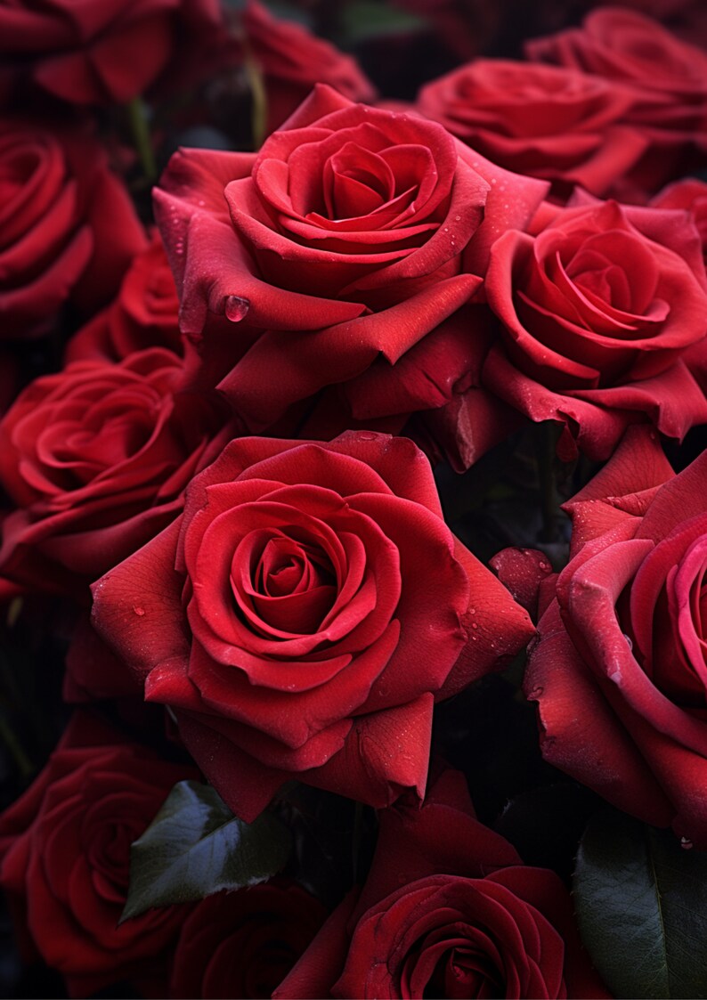 Mystical Red Roses Digital Download - Enchanted Flower Photography for ...