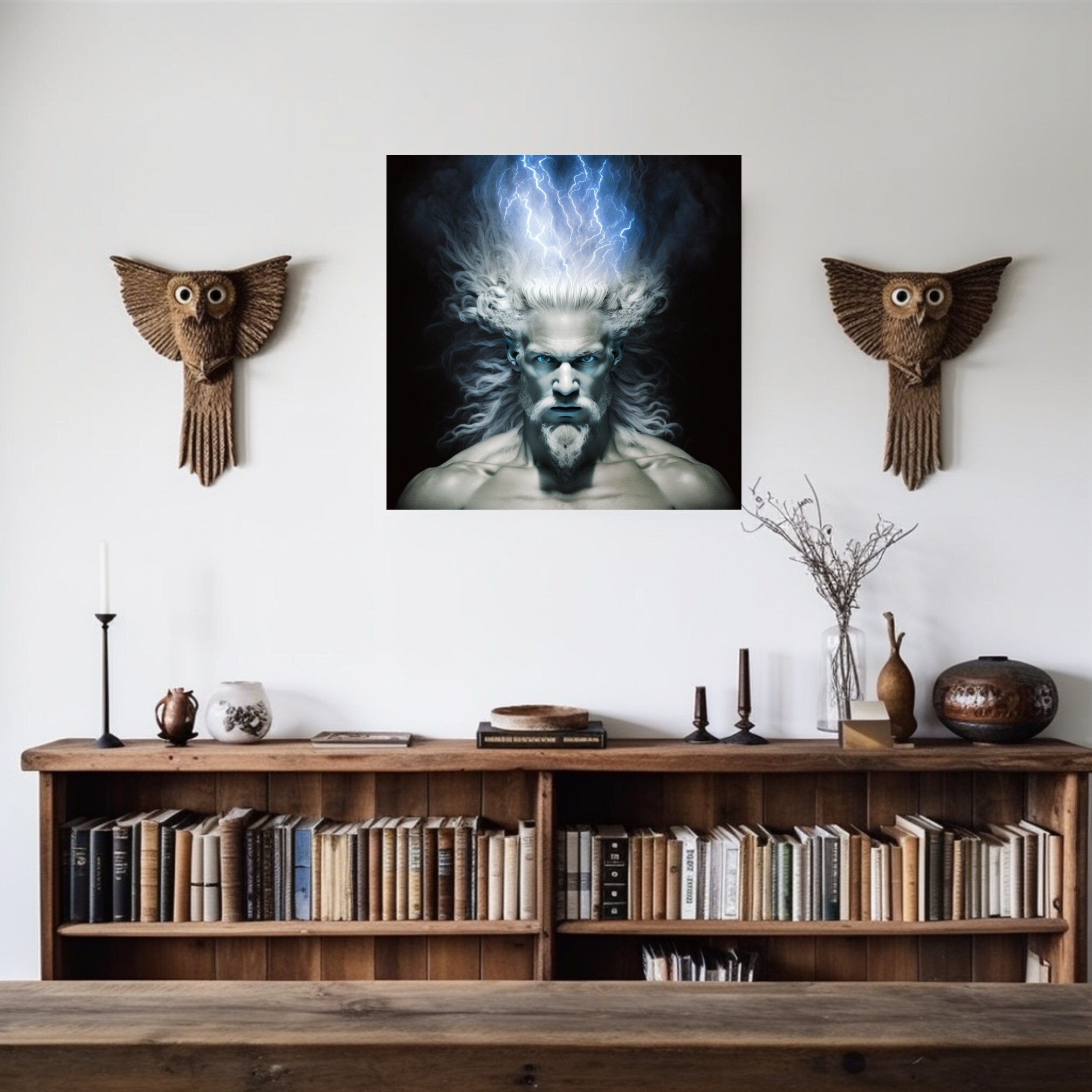 Zeus Thunderbolt Art Print digital Download Classical Art Occult Decor ...
