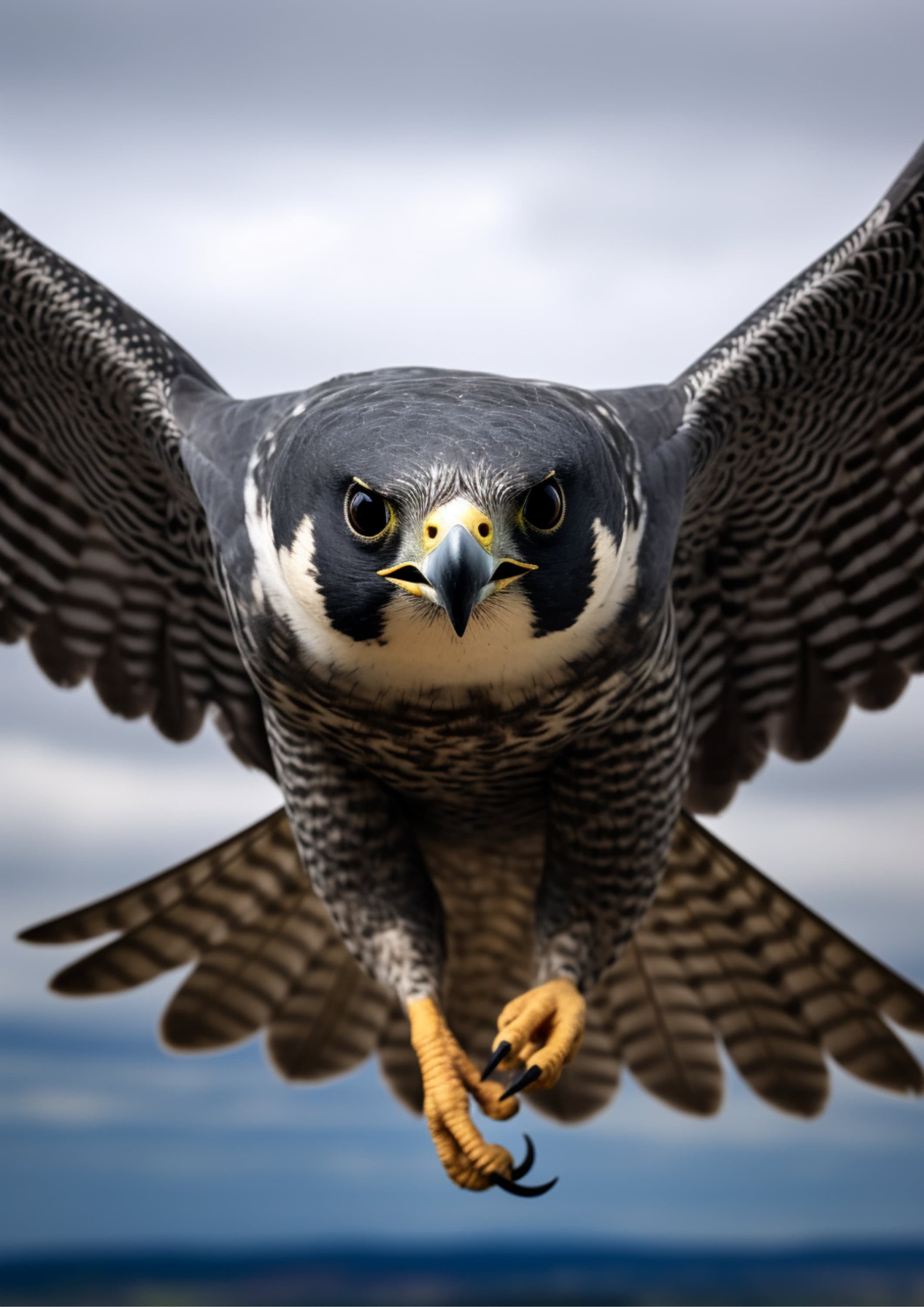 Majestic Peregrine Falcon Flight - Center Direction - Power and Focus ...