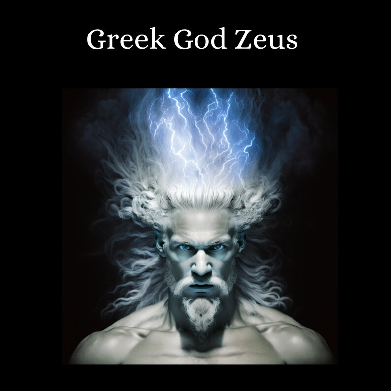 Zeus Thunderbolt Art Print digital Download Classical Art Occult Decor ...