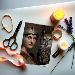 Athena and Owl Art Print (digital Download)- Greek Goddess of Wisdom ...