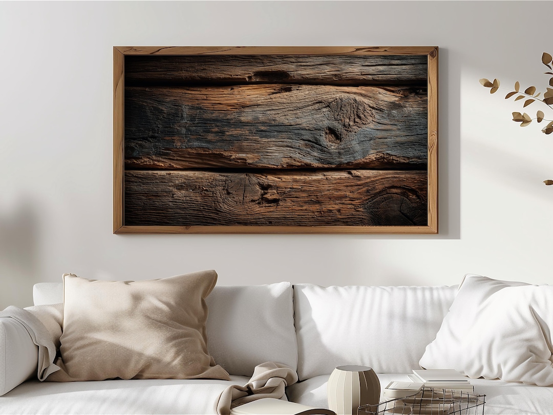 Rustic Wooden Plank Art Samsung Frame TV Art, Farmhouse Textured Wood ...