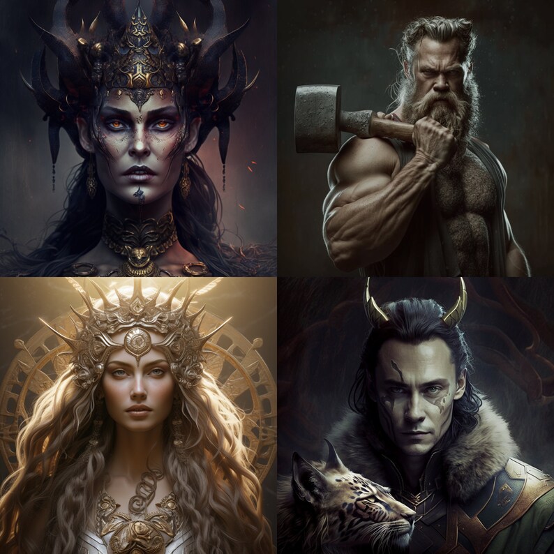 BUNDLE Norse Pantheon Art Bundle digital Download Occult Decor - Etsy