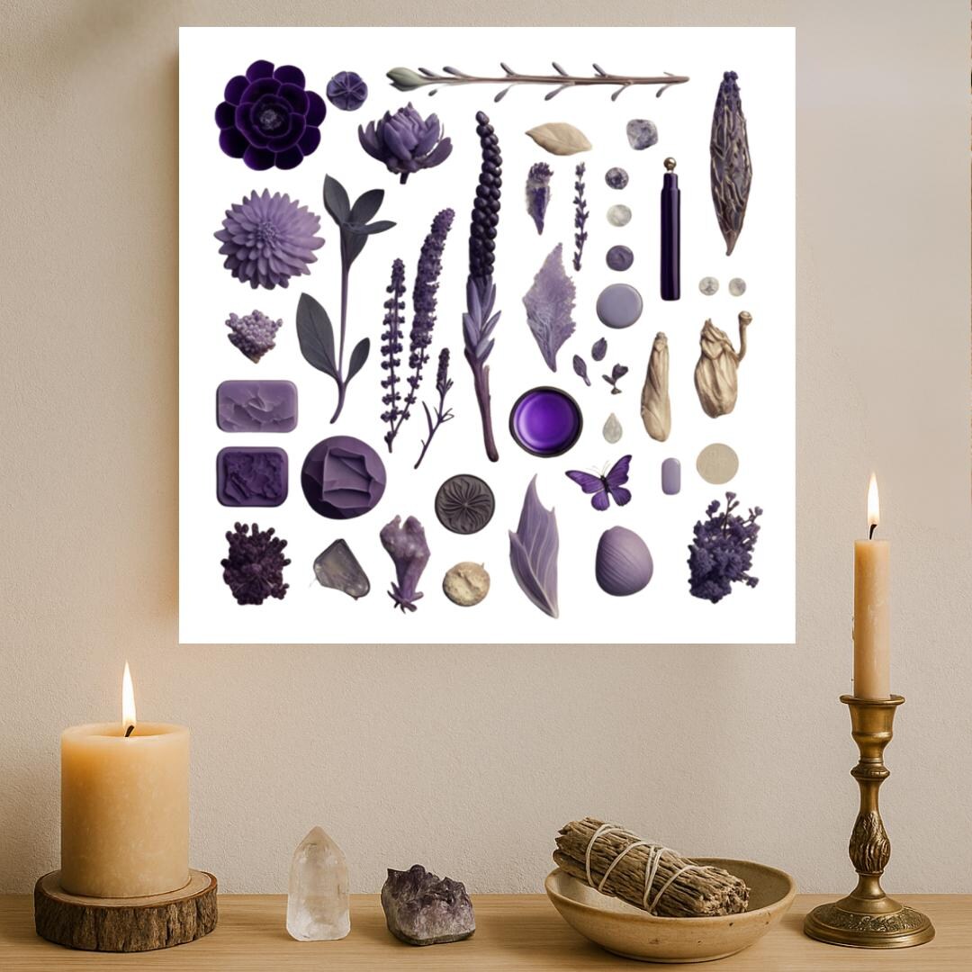 Purple Witchcraft Digital Download: Crystal Magic Art Print, Mystic ...