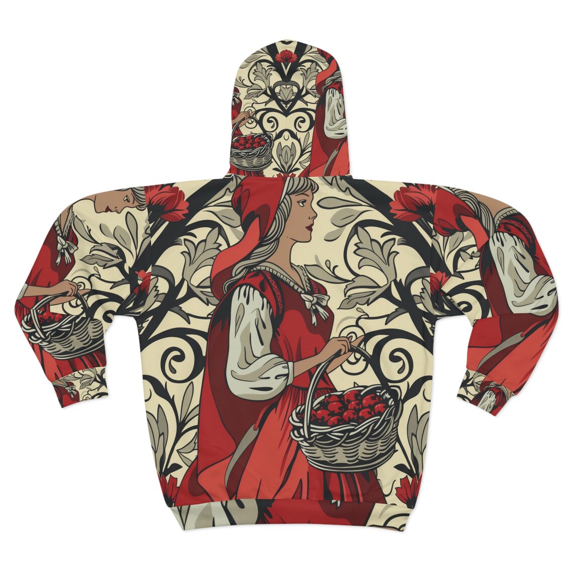 Red Riding Hood With Apples Zip Hoodie - Etsy