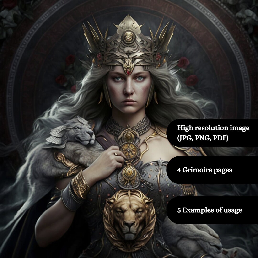 Norse Goddess Art - Freya Digital Download, Viking Occult Decor ...