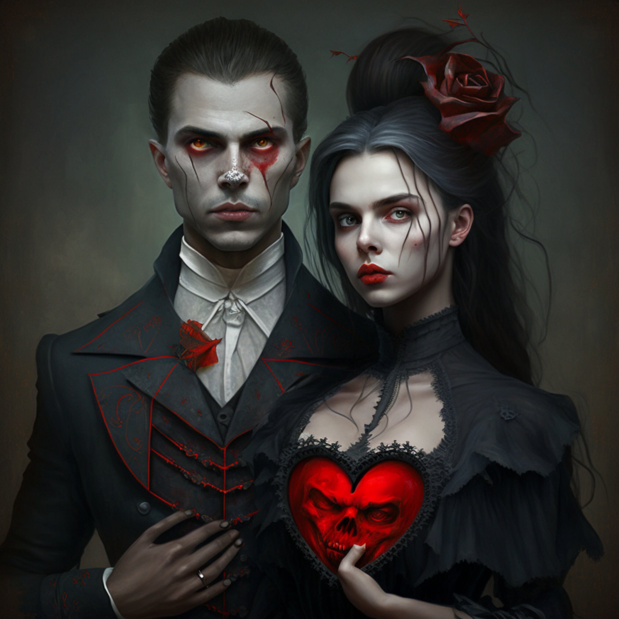 Valoween Gothic Lovers Art digital Download Occult Decor - Etsy