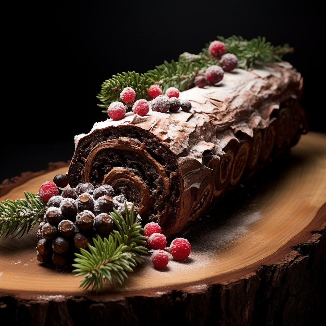 Festive Yule Log digital Download - Etsy