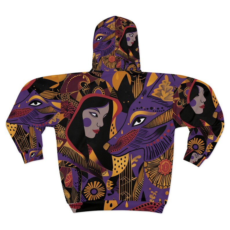 Red Riding Hood Purple Gold Zip Hoodie - Etsy