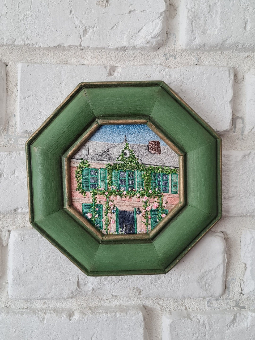 Embroidered Painting House and Garden of Claude Monet Mixed Media ...