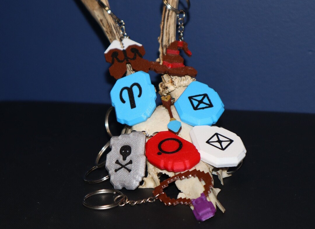 Tibia Runes and Items Keychains 3D Printed Sudden Death Great Fire Ball ...