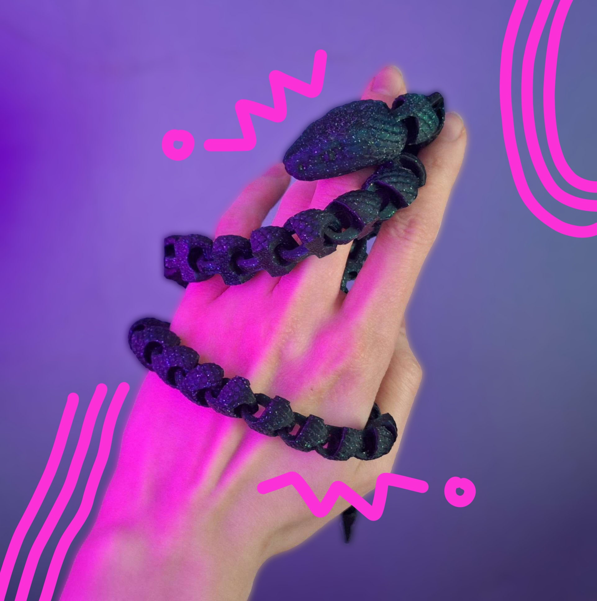 Articulated Snake Toy Stimming ASMR Cute 62cm 24.4in - Etsy