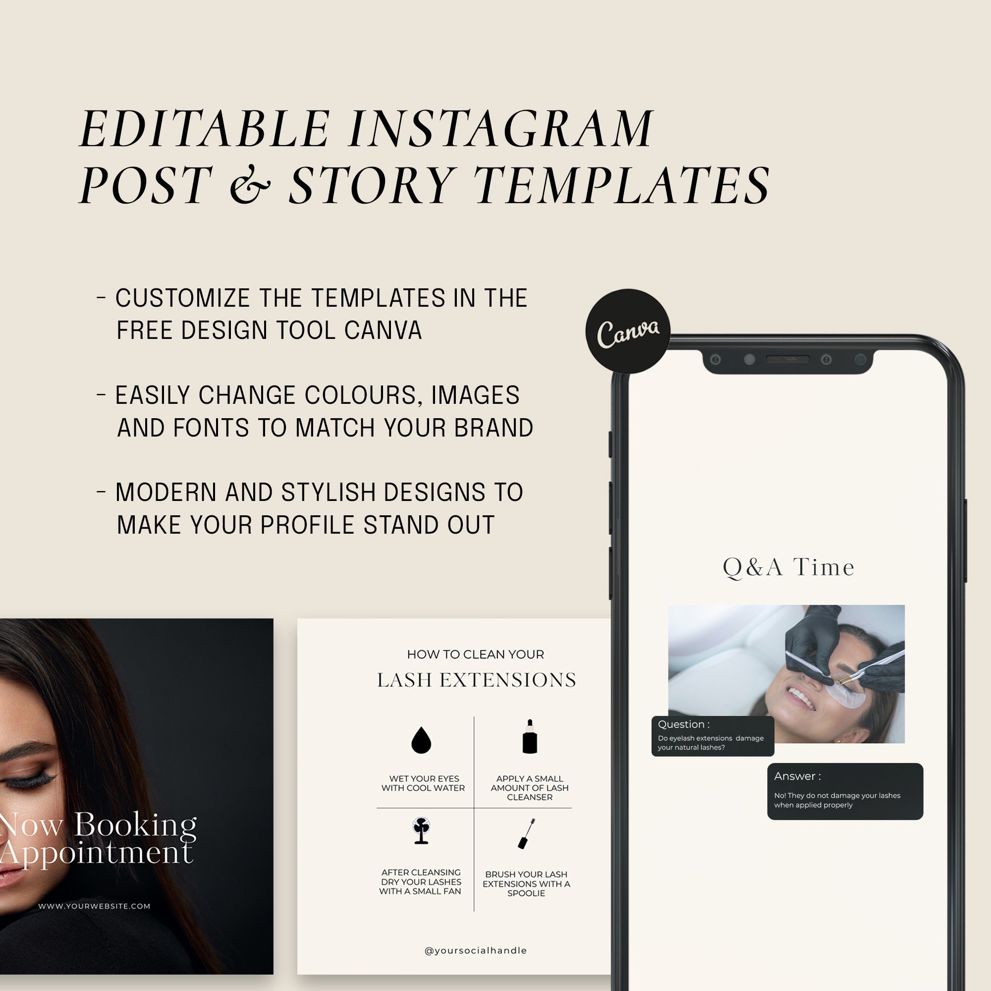 150 Black and White Lash Tech Instagram Posts, Lash Extension Posts ...