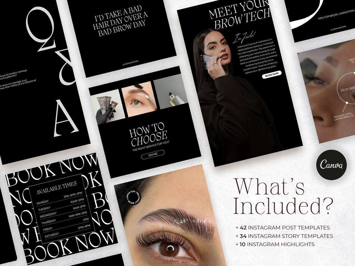 Instagram Templates for Brow Artists ,brow Tech Post Templates Brow ...