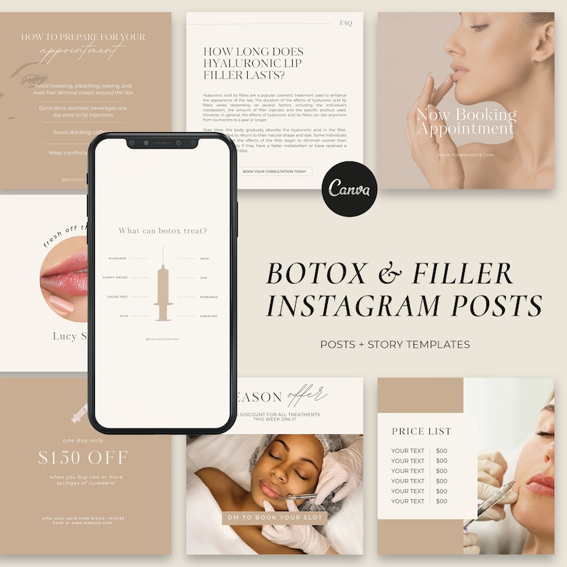 Modern Botox and Filler Instagram Templates,nurse Injector Instagram ...