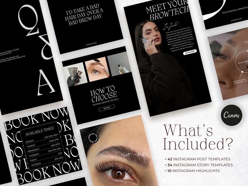 Brow Tech Instagram Posts, Brow Tech Templates, Brow Lamination Post ...