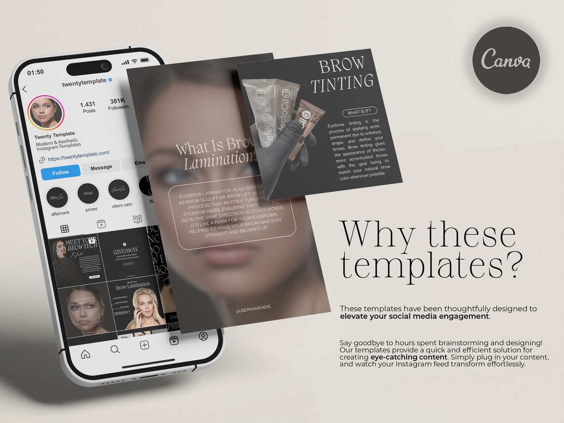 Instagram Templates for Brow Artists ,brow Tech Post Templates Brow ...
