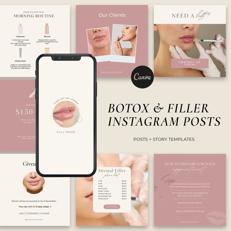120 Modern Botox and Filler Instagram Templates, Nurse Injector ...