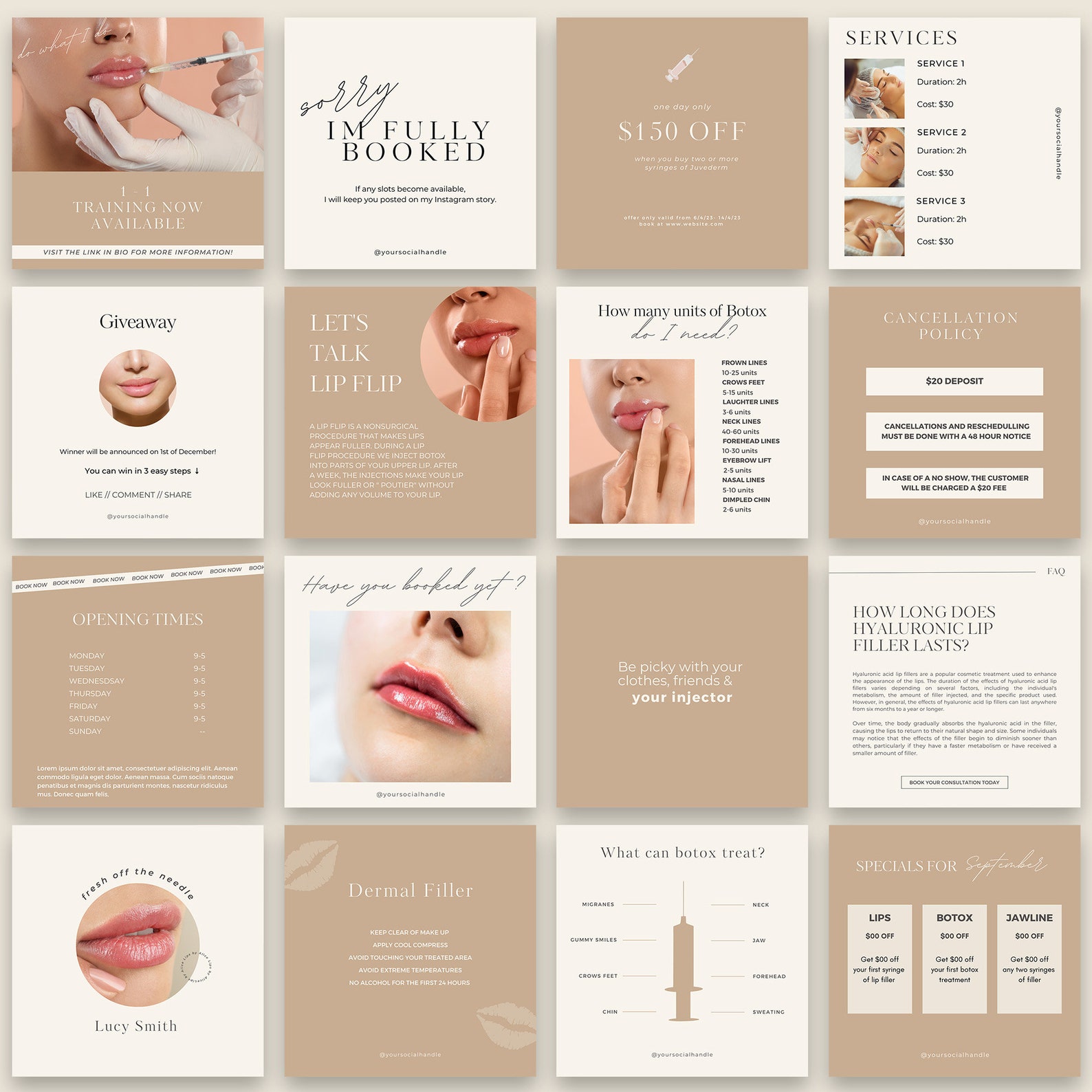 120 Neutral Nurse Injector Instagram Templates, Medspa, Botox and ...