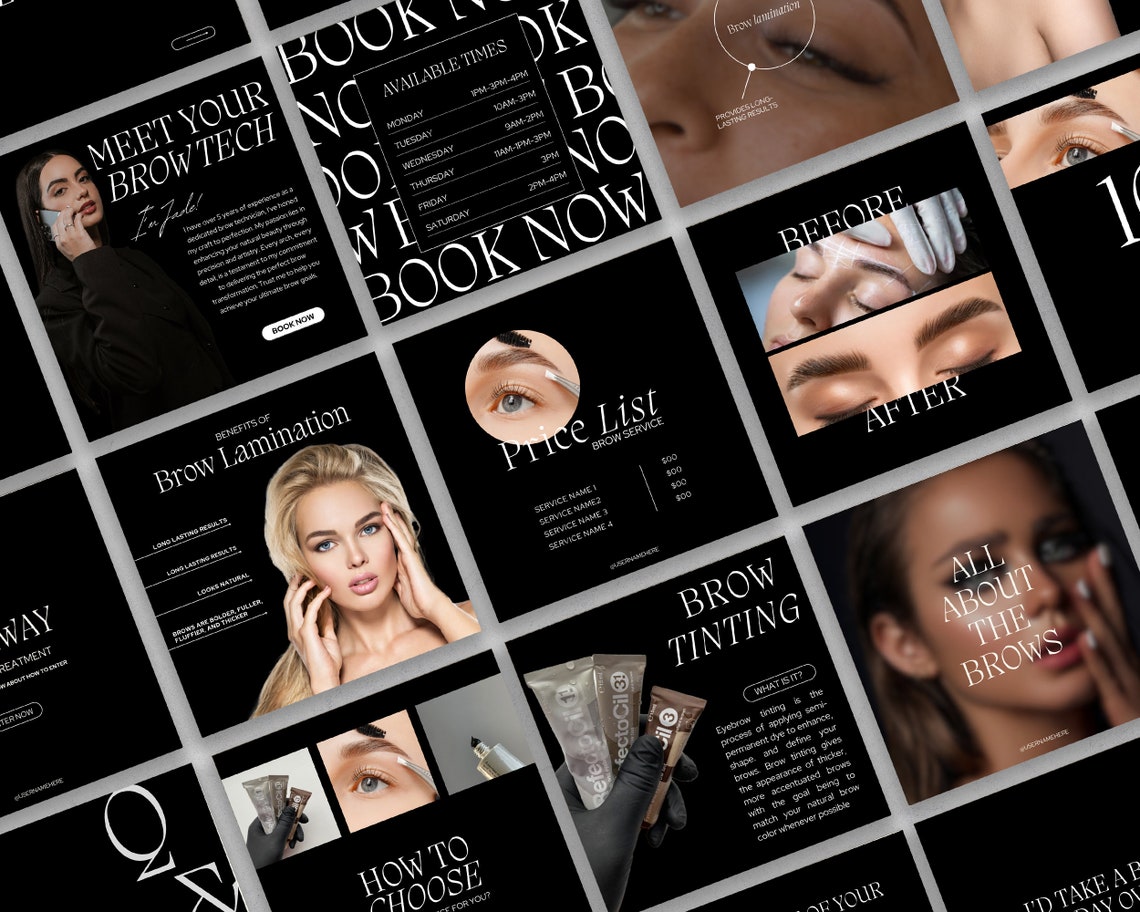 Instagram Templates for Brow Artists ,brow Tech Post Templates Brow ...