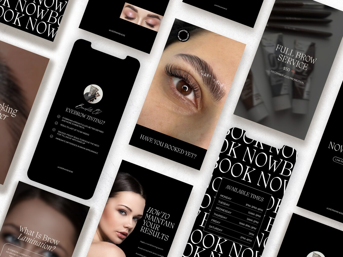 Instagram Templates for Brow Artists ,brow Tech Post Templates Brow ...