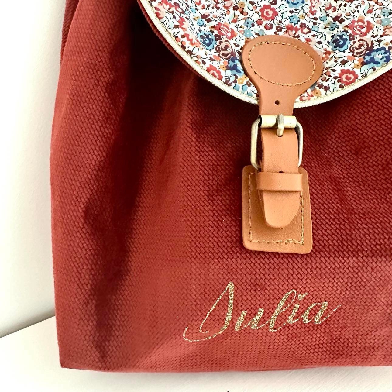 Customizable Camel Velvet and Liberty Backpack - Etsy