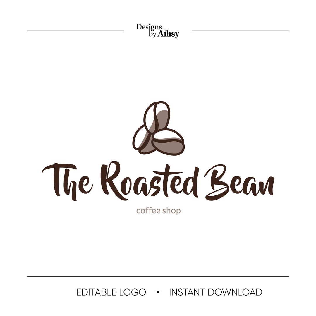 Coffee Shop Logo Template | Editable Logo Template | Printable Logo - Etsy