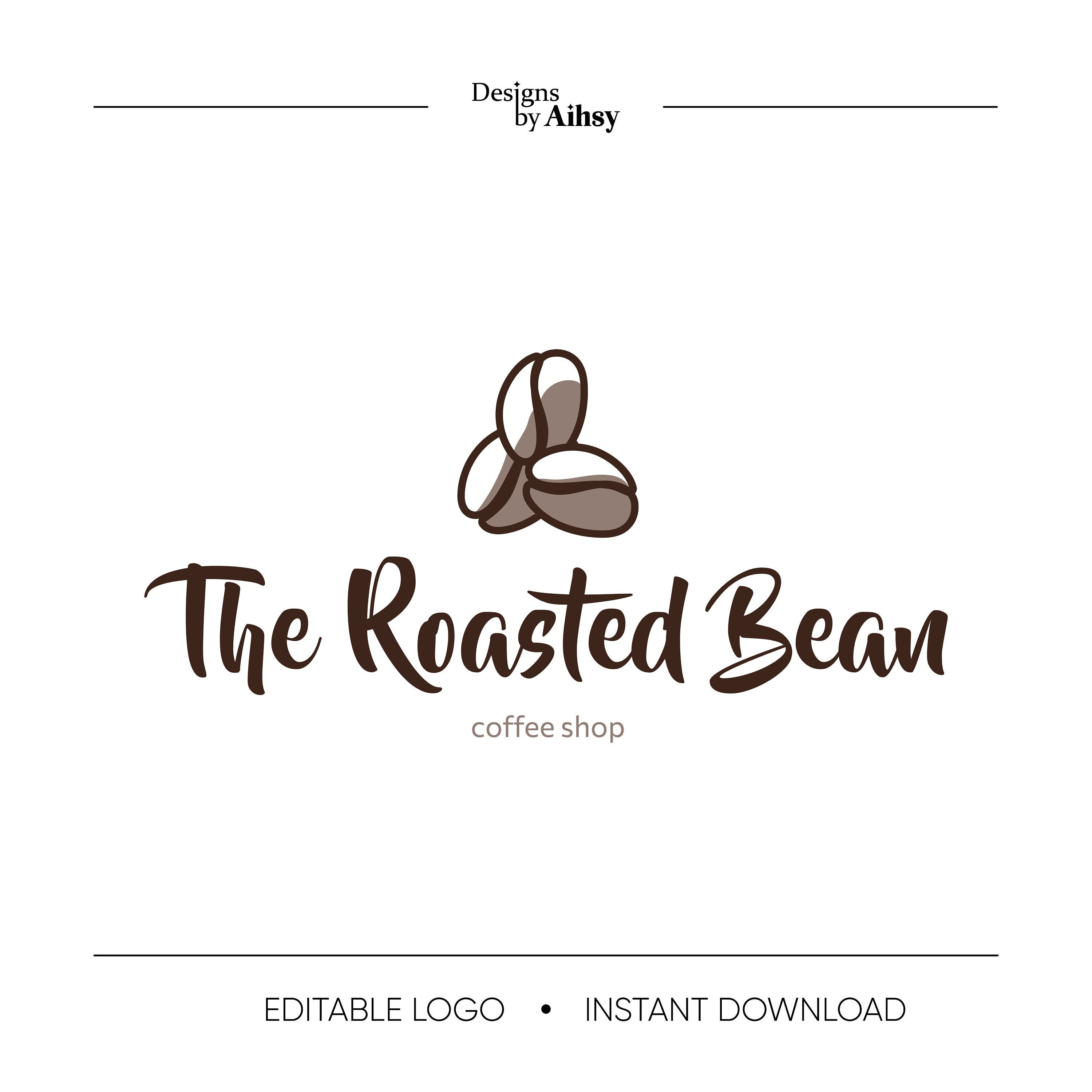 Coffee Shop Logo Template | Editable Logo Template | Printable Logo - Etsy