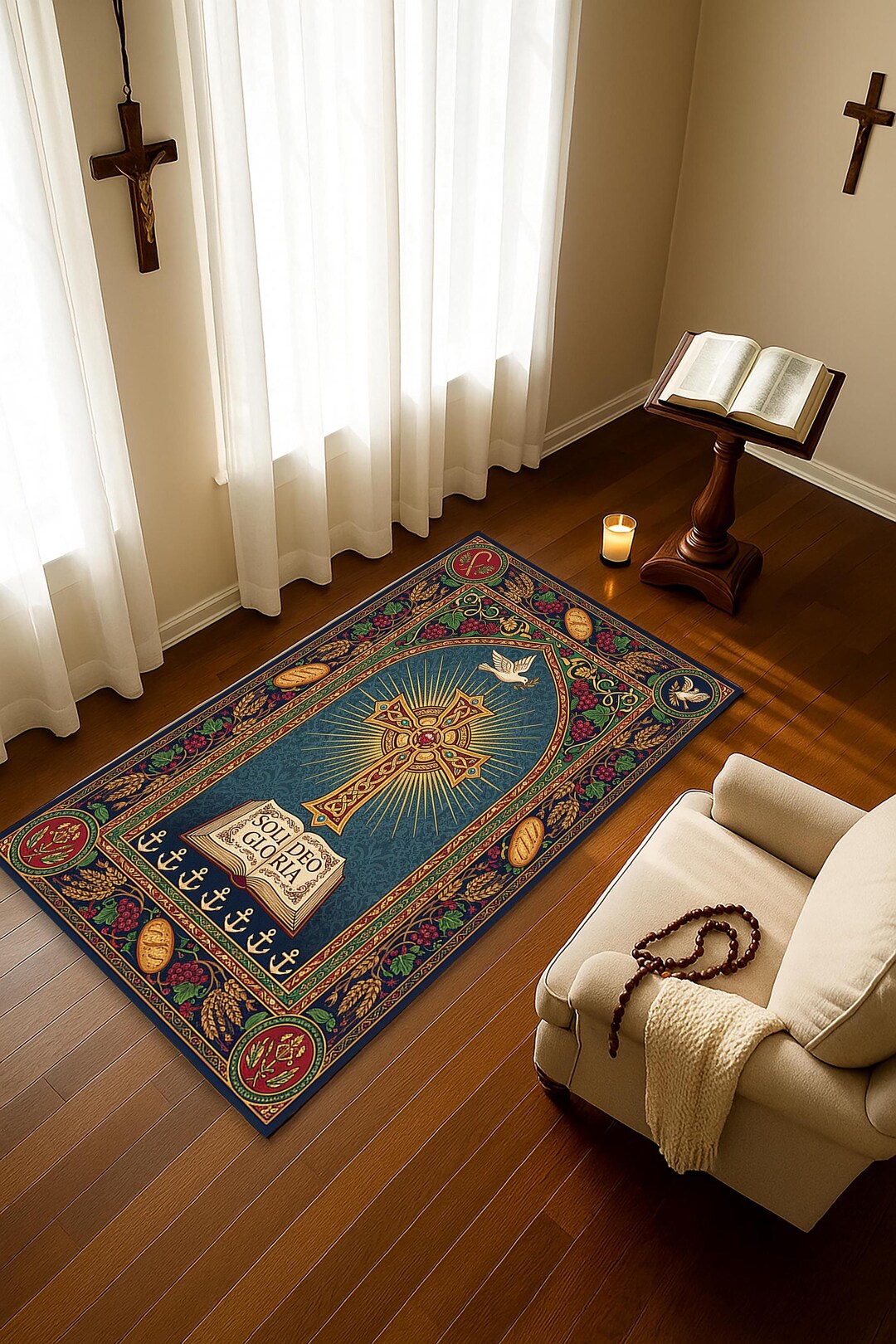 Custom Christian Mat, Christian Prayer Mat, Christian Gift, Cross ...