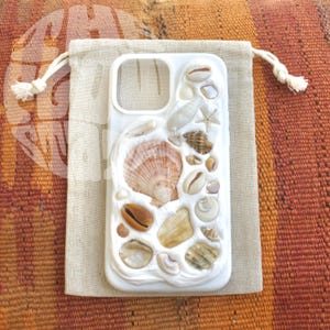 Handmade Sea Shell iPhone Case / Beige White Clear Black / Bespoke ...