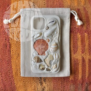 Handmade Sea Shell iPhone Case / Beige Sandy / Bespoke Seashell Cell ...