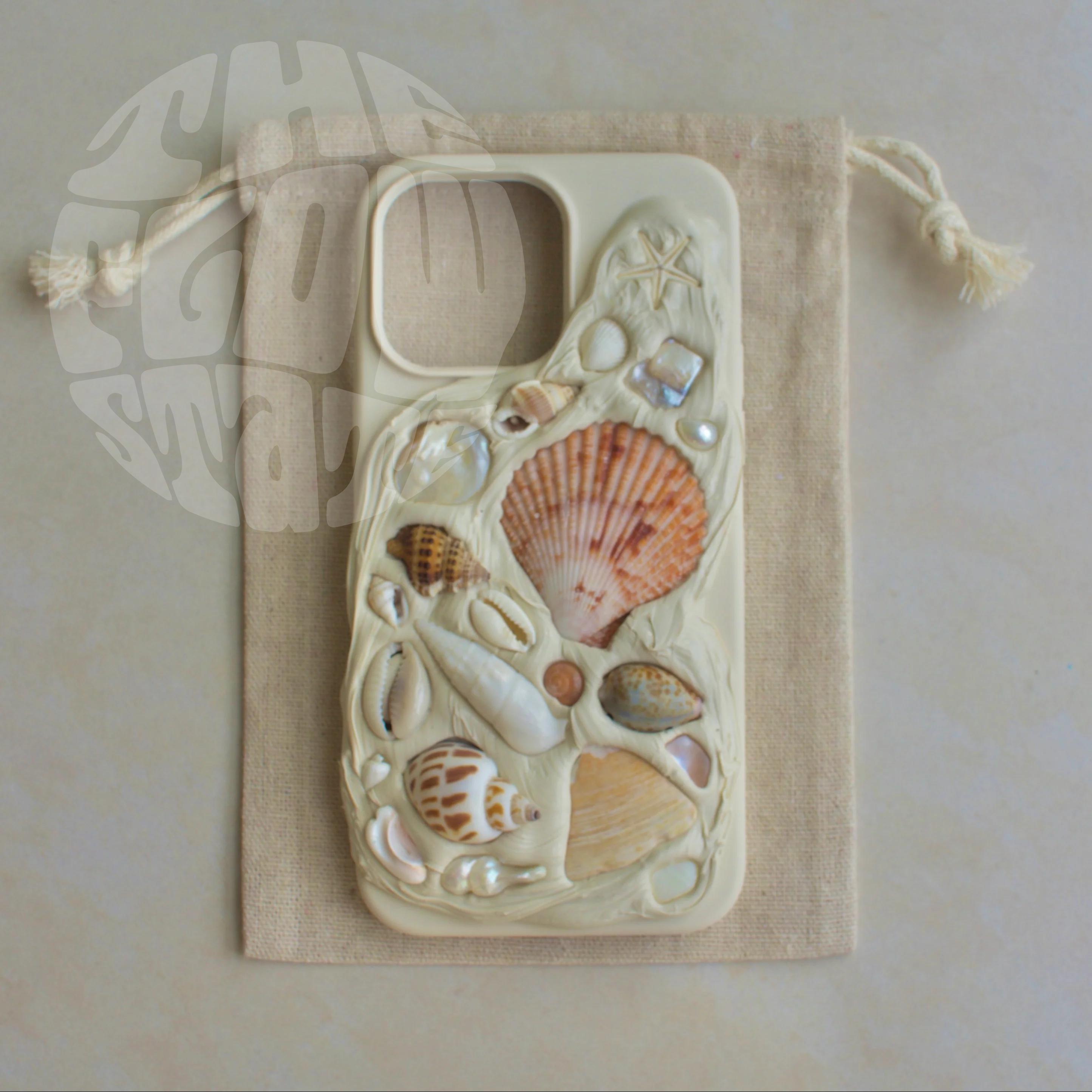 Handmade Sea Shell iPhone Case / Beige White Clear Black / Bespoke ...