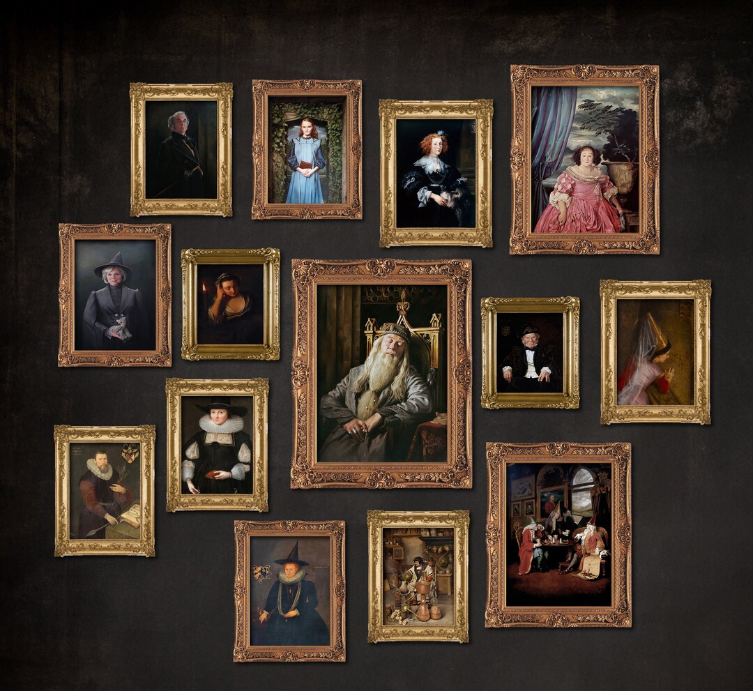Set of 14 Wizard and Witch Portrait Gallery Wall Art, Printable PDF ...
