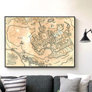Hogwarts Map Printable PDF, HP Map Digital Poster, Wizard and ...