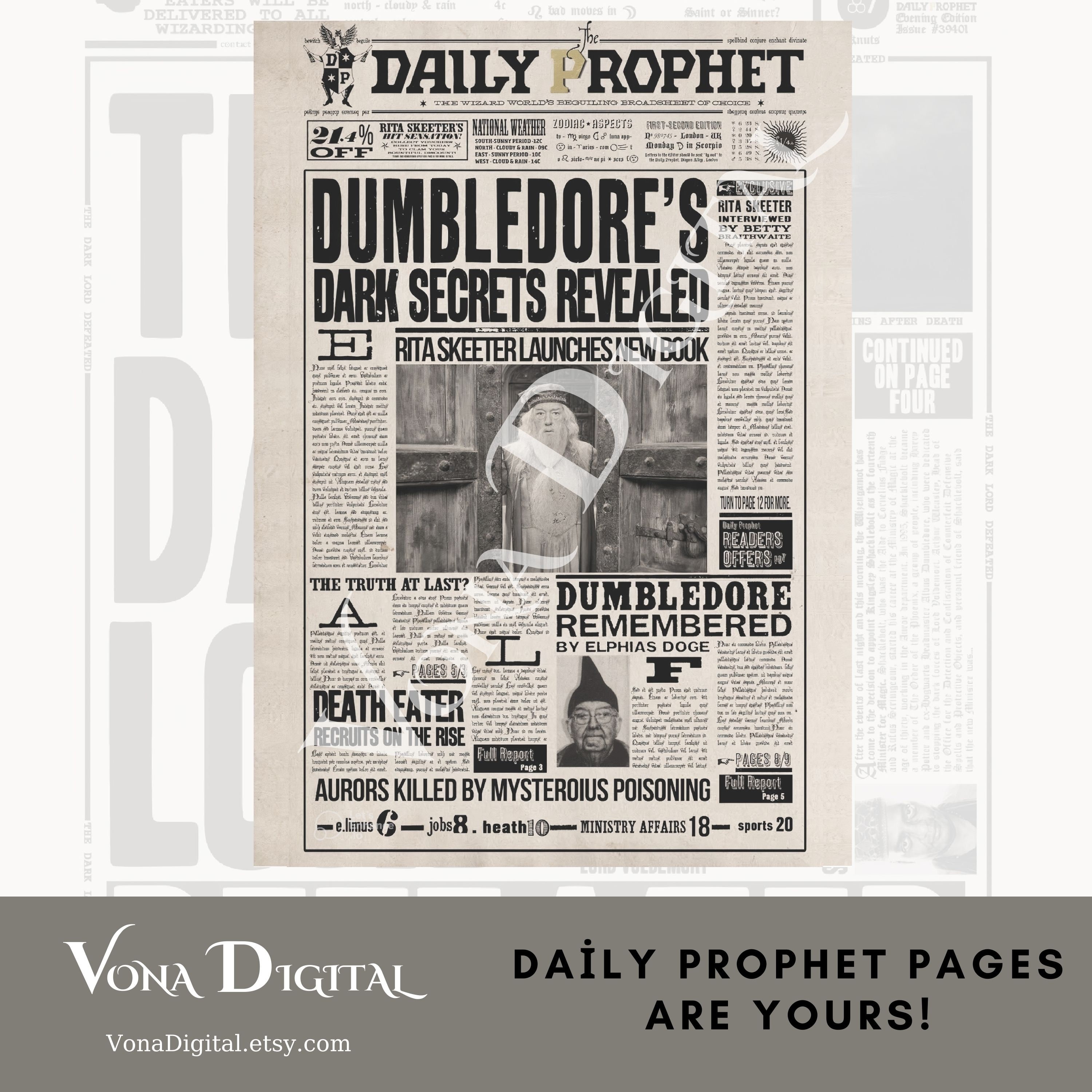Daily Prophet Printable PDF HP Digital Poster Daily Prophet - Etsy
