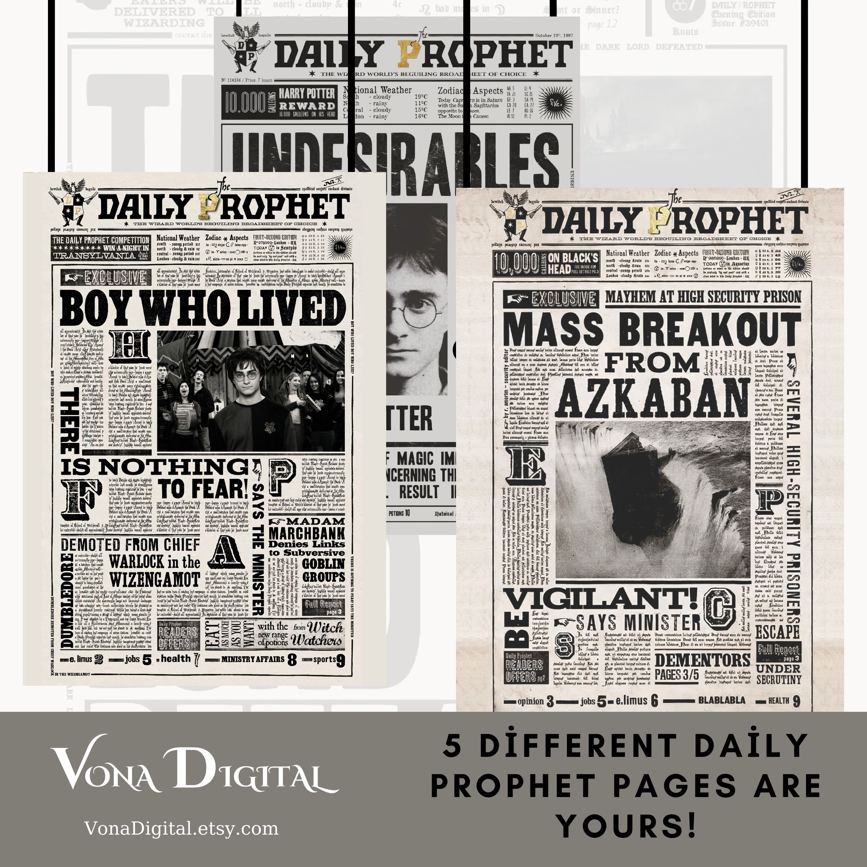 Daily Prophet Printable PDF HP Digital Poster Printable Wall - Etsy ...