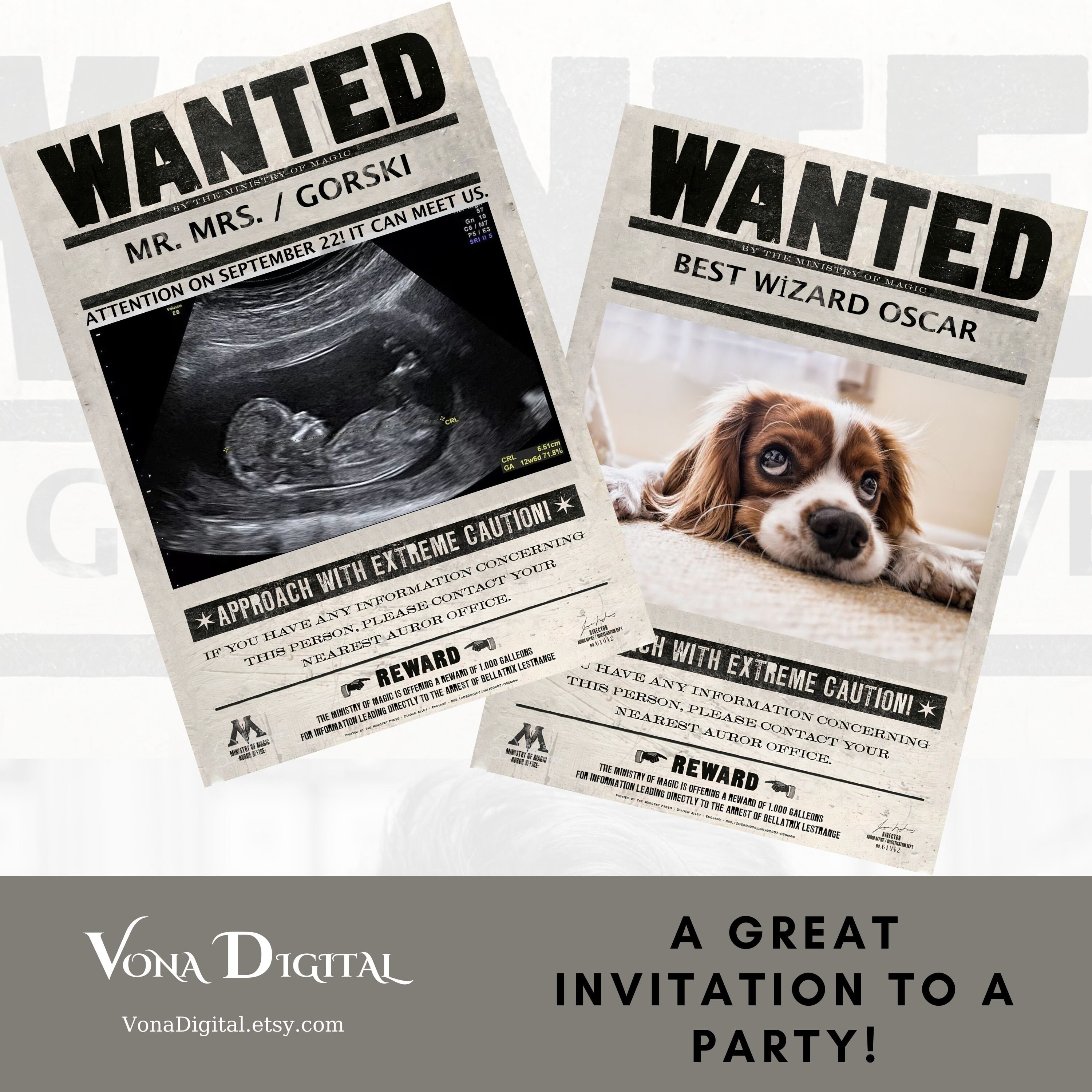 Personalized Wizard Wanted Poster Printable PDF Witch & - Etsy